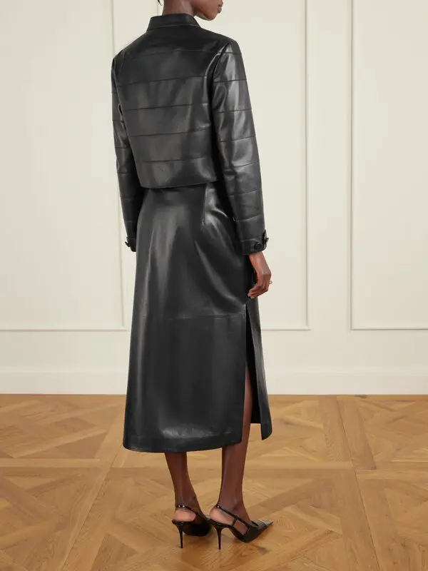 Veronica De Piante Rory Scalloped Leather Jacket