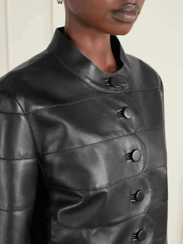 Veronica De Piante Rory Scalloped Leather Jacket