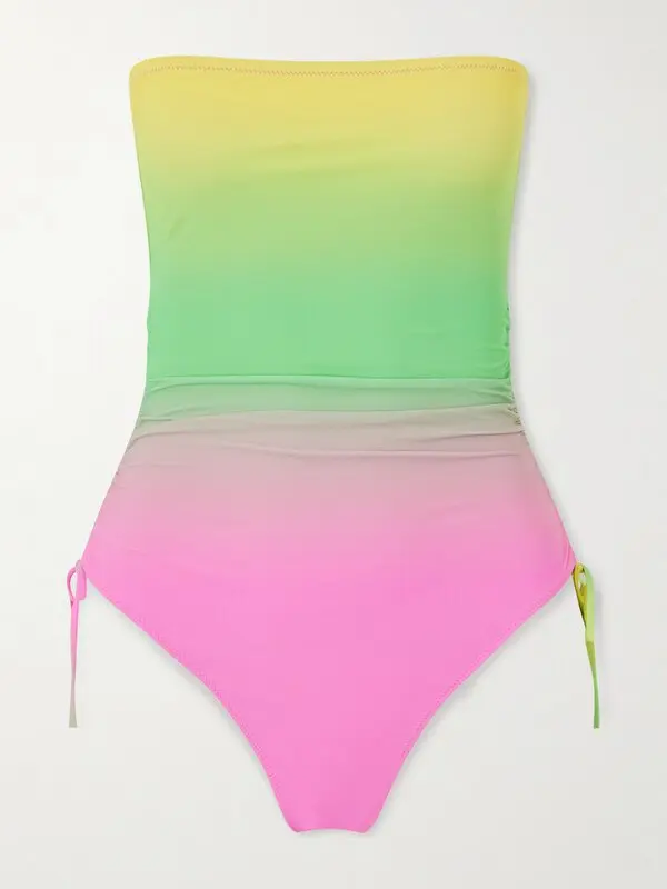LIDO Venti Strapless Ruched Dégradé Swimsuit - Multi