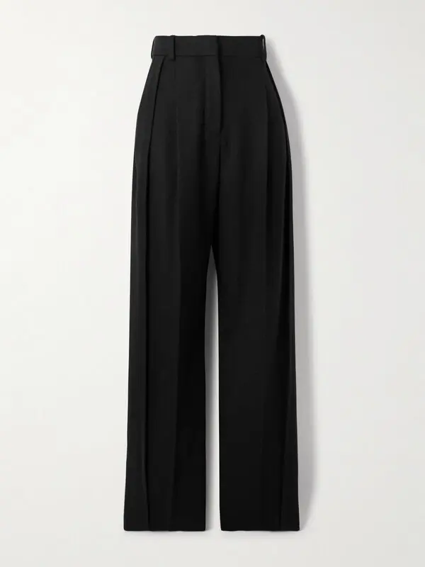 LANVIN Pleated Wool Tapered Trousers