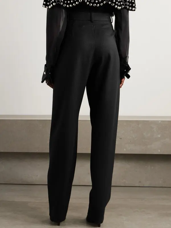 LANVIN Pleated Wool Tapered Trousers