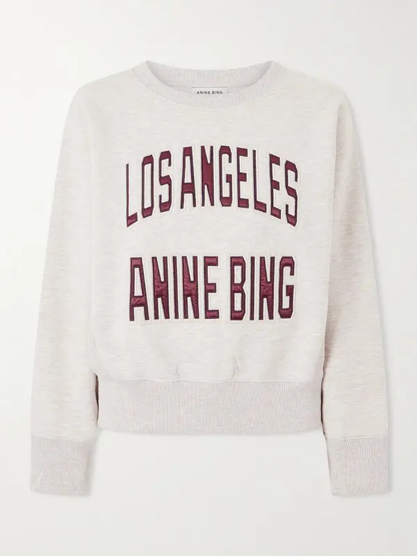 ANINE BING Harry Embroidered Sweatshirt - Neutrals