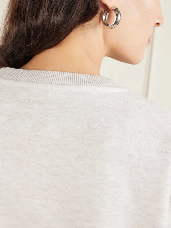 ANINE BING Harry Embroidered Sweatshirt - Neutrals