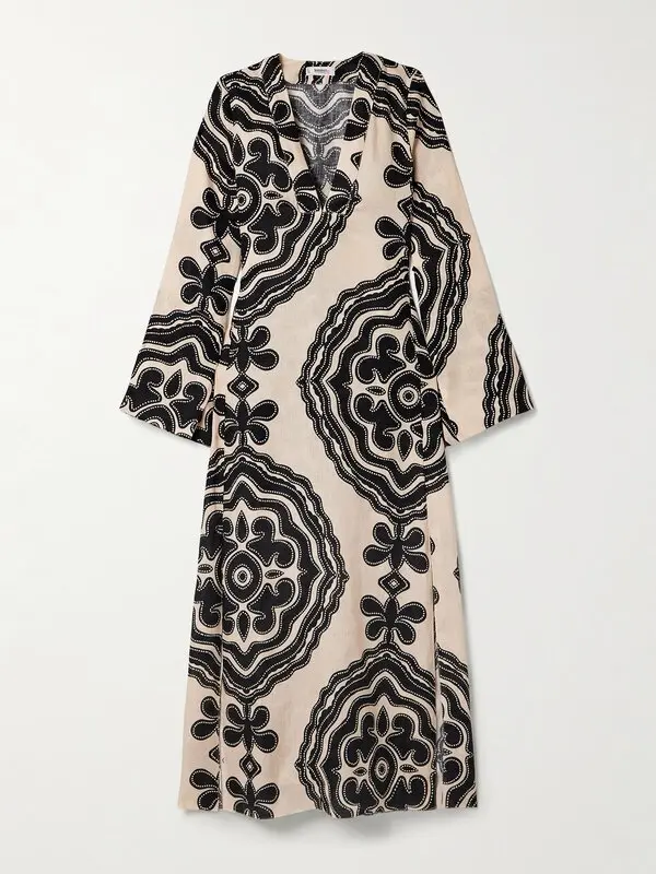 LEMLEM Theodora Printed Linen Midi Dress