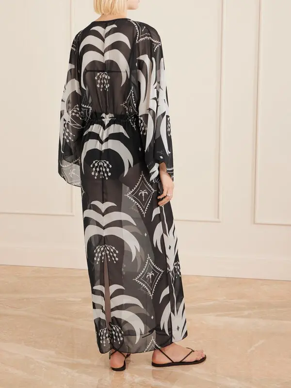 Johanna Ortiz Printed Chiffon Maxi Dress