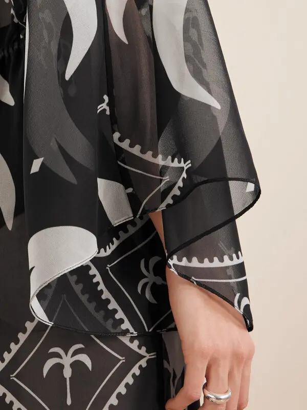 Johanna Ortiz Printed Chiffon Maxi Dress