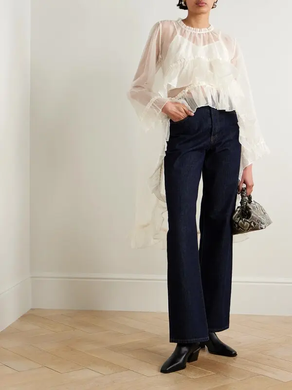 Sea Cornelia Silk-organza Top - Neutrals