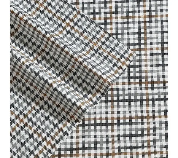 Eddie Bauer Griffin Plaid Beige Cotton Percale Ing Sheet Set