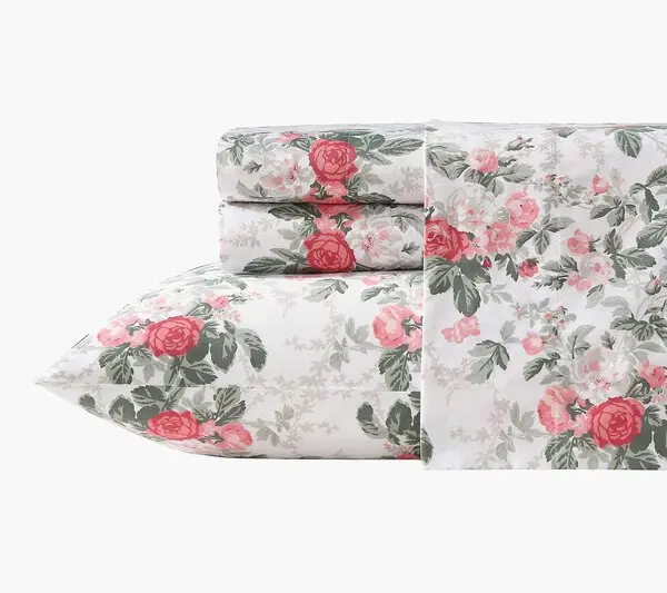 Laura Ashley Bettina's Blooms Cotton Sateen Ful L Sheet Set - One-color