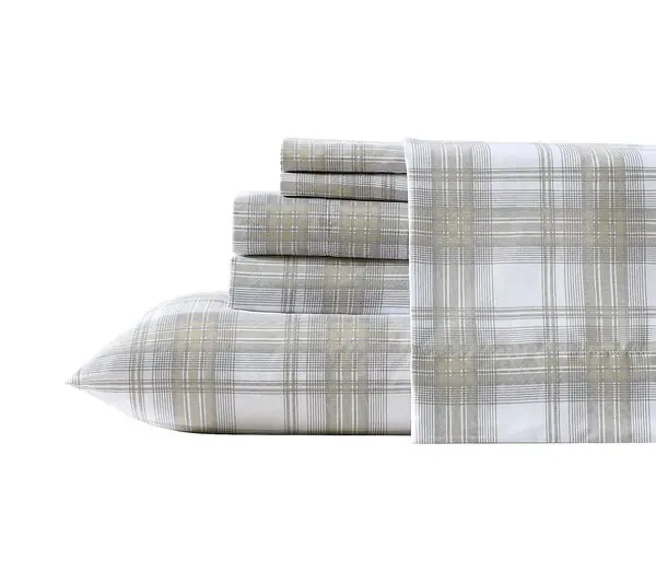 Wrangler Dayton Valley Plaid Beige King Microfi Ber Sheet Set - One-color