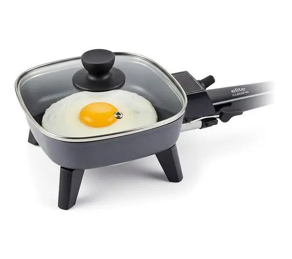 ELITE Cuisine 7' Portable Electric Skillet, Rem Vable Handle - One-color
