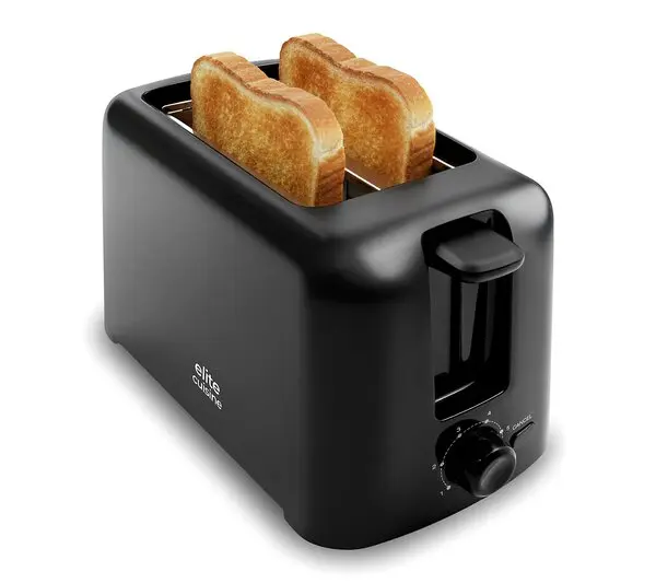 ELITE Cuisine 2-slice Cool Touch Toaster Extra Ide Slot - One-color