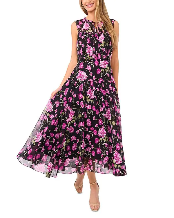 CECE DUPRAZ Shirred Midi Dress
