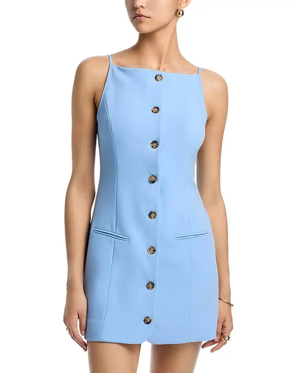 French Connection Azra Twill Mini Dress - Blue Hydrangea
