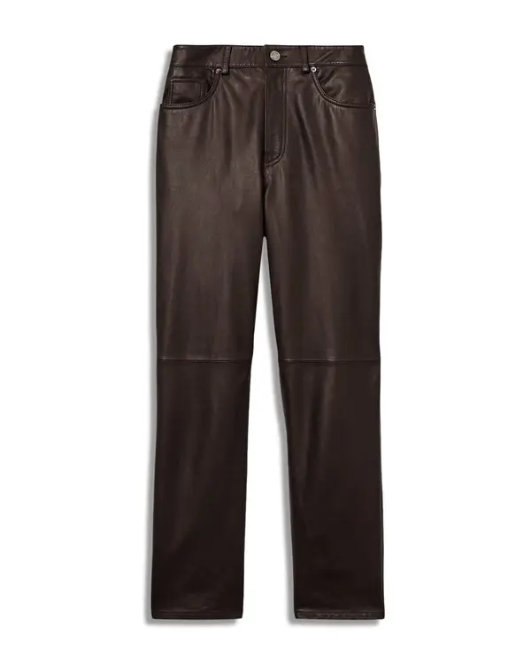 REISS Verona Slim Leather Pants