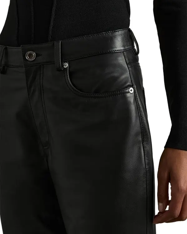REISS Verona Slim Leather Trousers