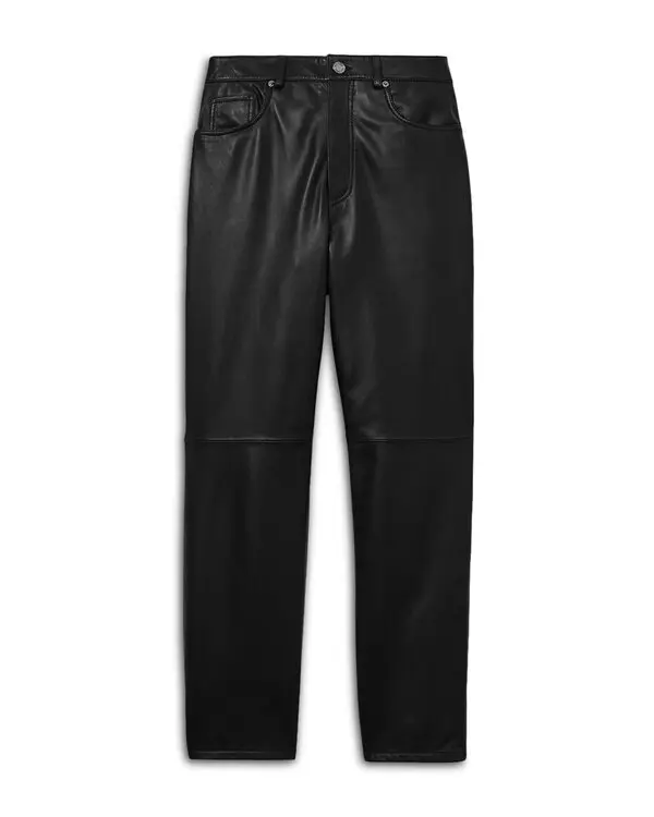REISS Verona Slim Leather Trousers