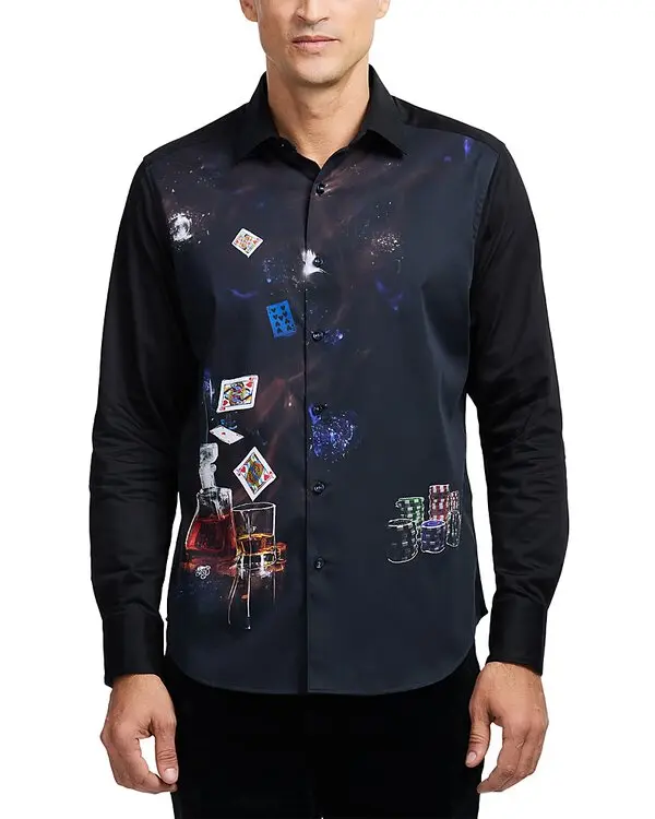 Robert Graham Royal Flush Printed Long Sleeve Button Front Shirt