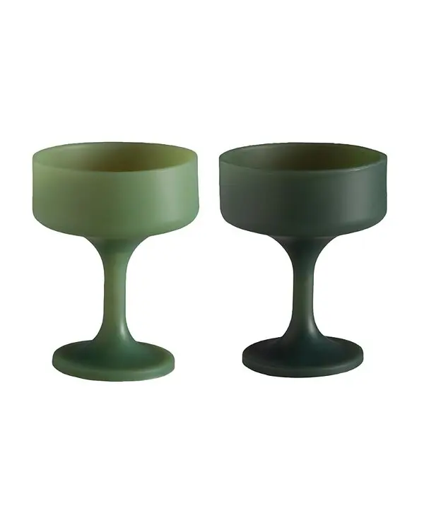 PORTER GREEN Mecc Unbreakable Cocktail Glasses Set Of 2 - Sage + Olive