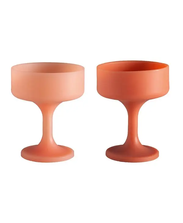 PORTER GREEN Mecc Unbreakable Cocktail Glasses Set Of 2 - Terra + Peach
