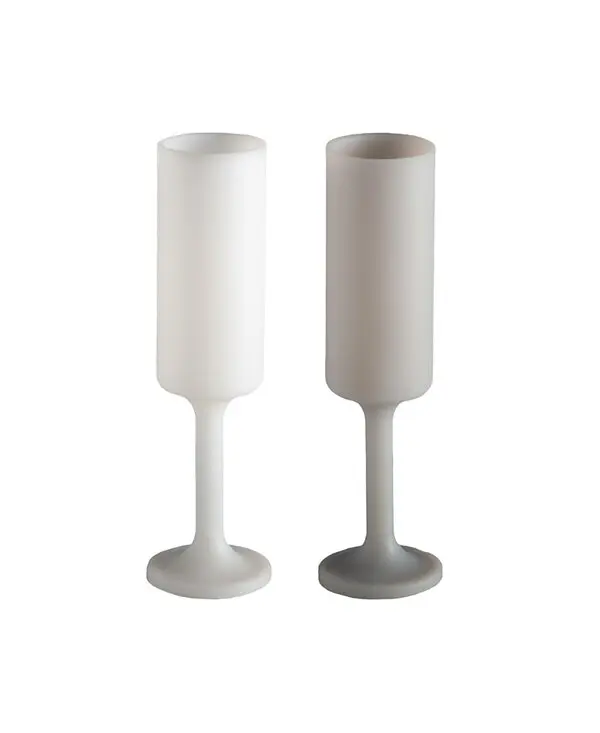 PORTER GREEN Seff Unbreakable Champagne Flutes Set Of 2 - Blanc + Dove