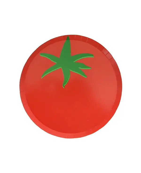 JOLLITY & CO Le Dinner Tomato Paper Dessert Plates, Set Of 8 - Multicolor
