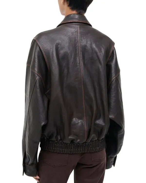 Staud Eugene Leather Jacket - Distressed