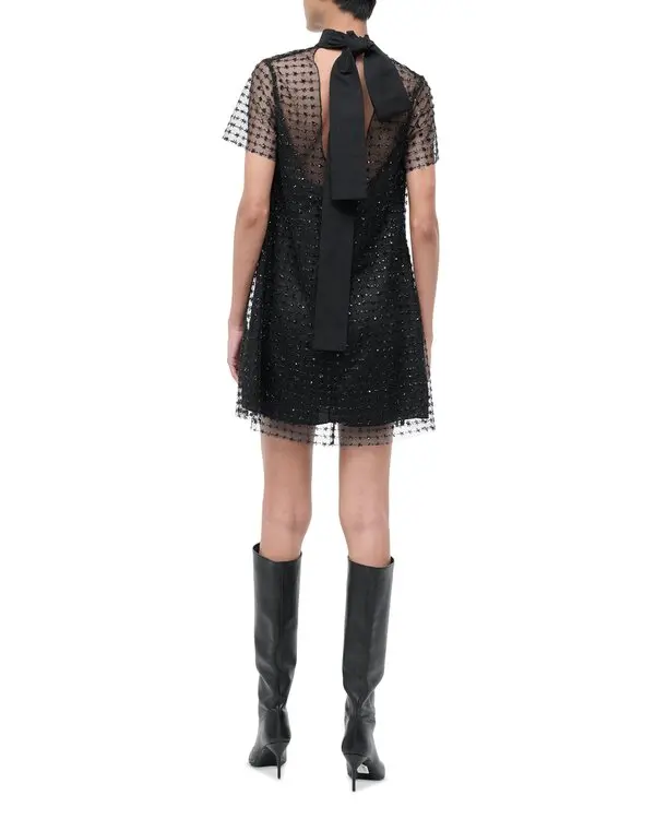 staud black ilana floral mini dress The Twiggy Cut Out Mini Dress main image 0