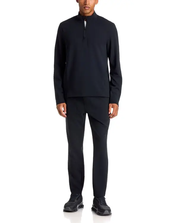 RHONE Covert Ribbed Quarter Zip Sweatshirt - Black