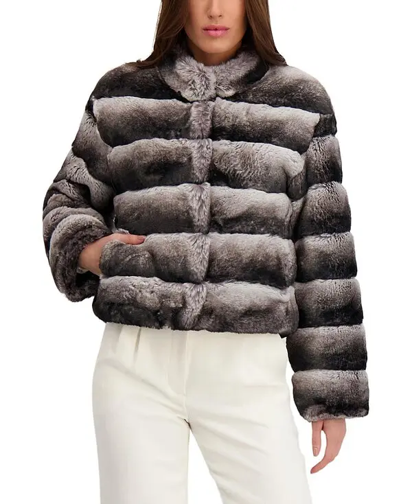 LYLA GRANT Faux Fur Chinchilla Jacket
