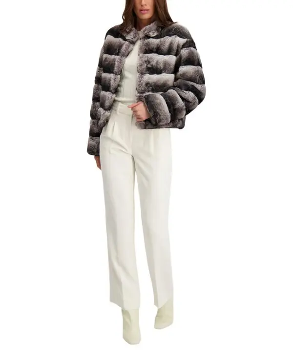 LYLA GRANT Faux Fur Chinchilla Jacket