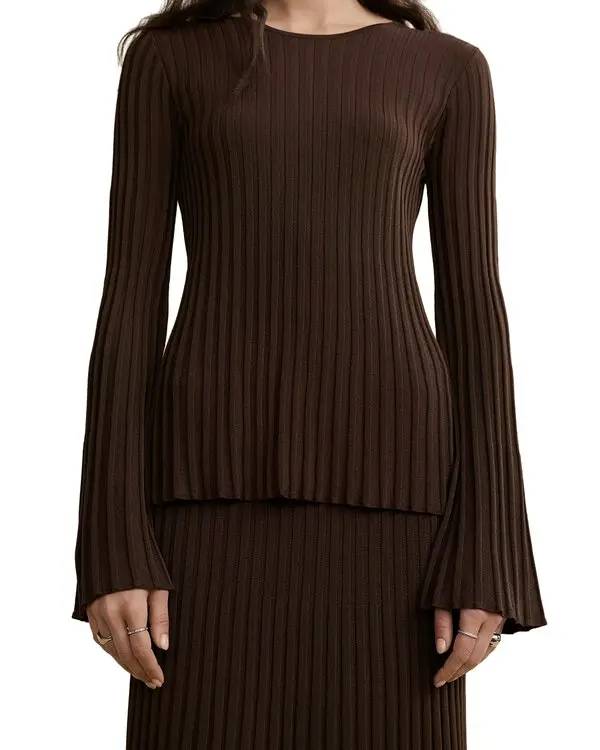 Jenni Kayne Dara Ribbed Top - Chocolate
