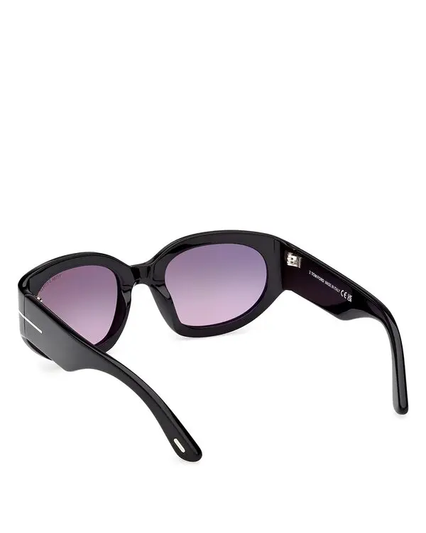 TOM FORD Rectangle Sunglasses 53mm - Black/smoke