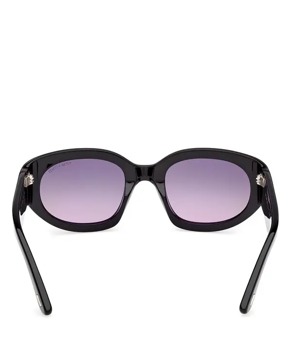 TOM FORD Rectangle Sunglasses 53mm - Black/smoke