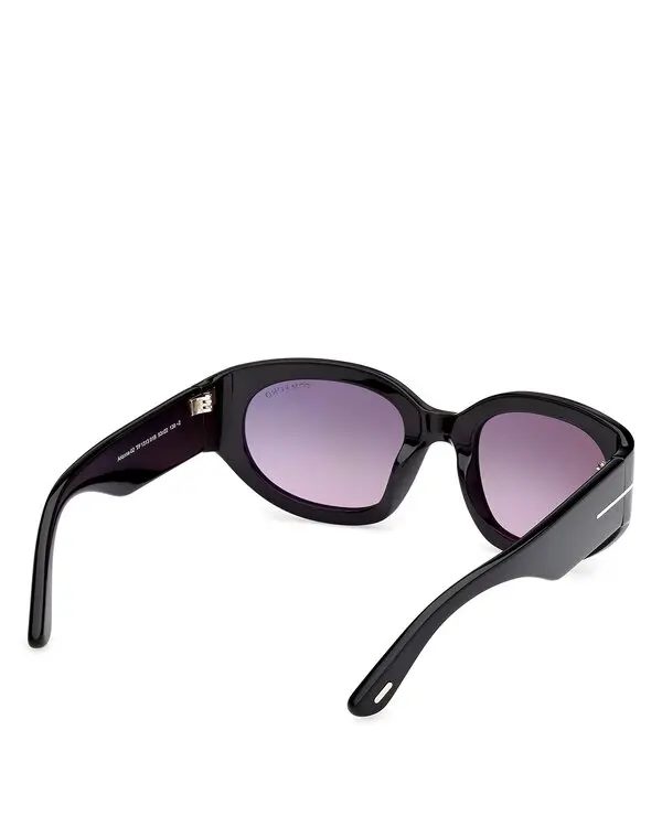 TOM FORD Rectangle Sunglasses 53mm - Black/smoke