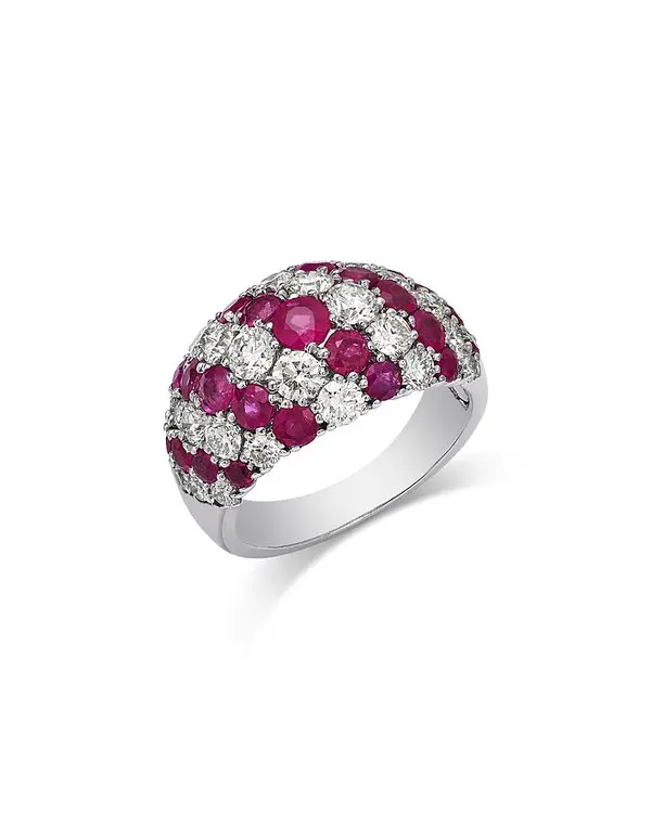 Bloomingdale'S And Diamond Band Ring - Ruby