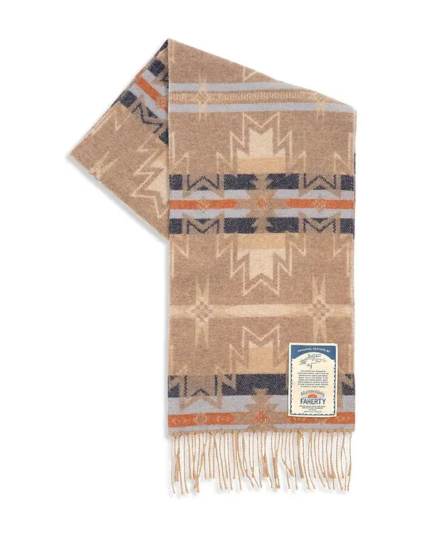 Faherty Brand Doug Good Feather Reversible Scarf - Whiskey Brown