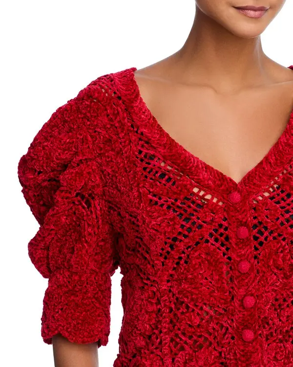 Farm Rio Rococo Hearts V-neck Cardigan Sweater
