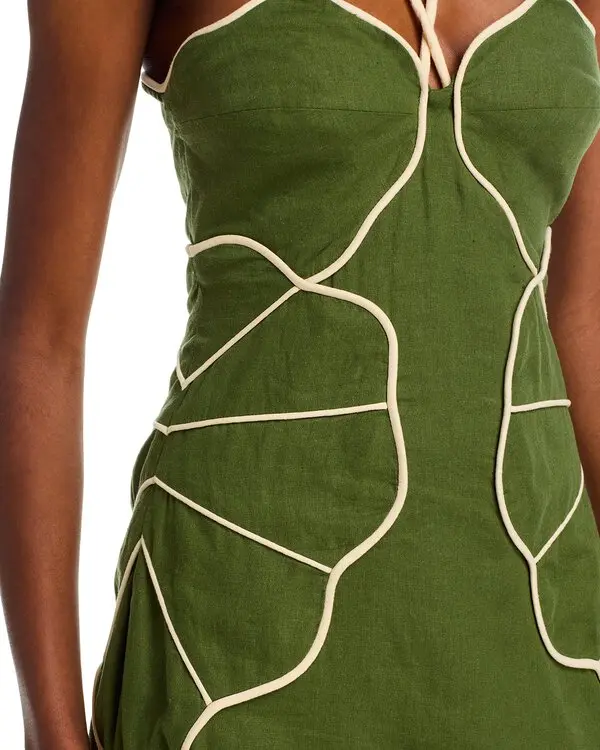 Farm Rio Asymmetric Neck Mini Dress