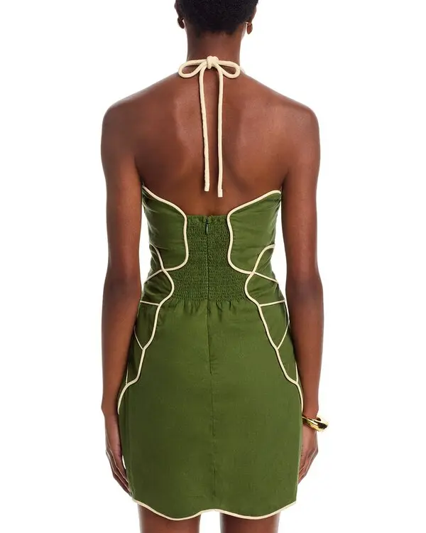 Farm Rio Asymmetric Neck Mini Dress