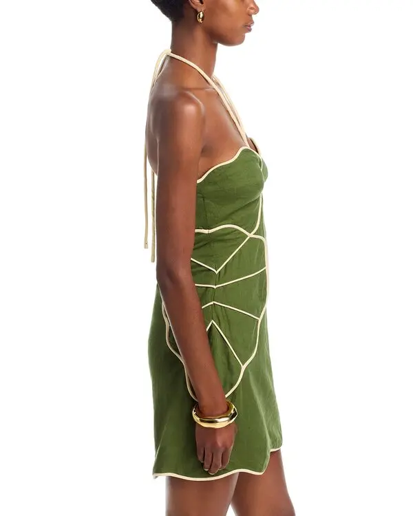 Farm Rio Asymmetric Neck Mini Dress