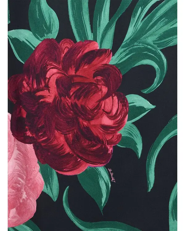 La DoubleJ Satin Pencil Skirt - Peony