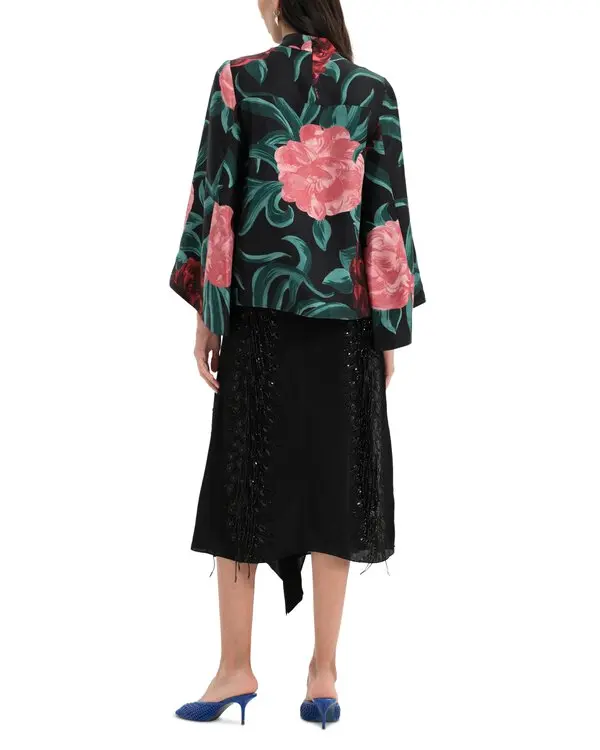 La DoubleJ Make An Exit Silk Top - Peony