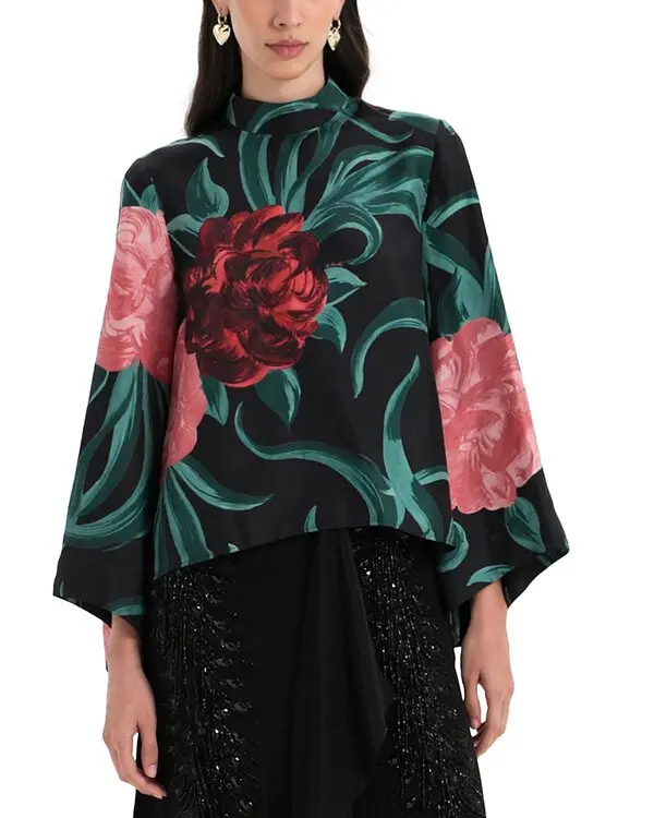 La DoubleJ Make An Exit Silk Top - Peony