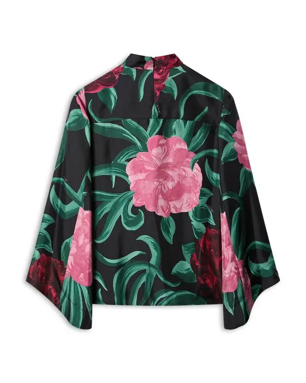 La DoubleJ Make An Exit Silk Top - Peony