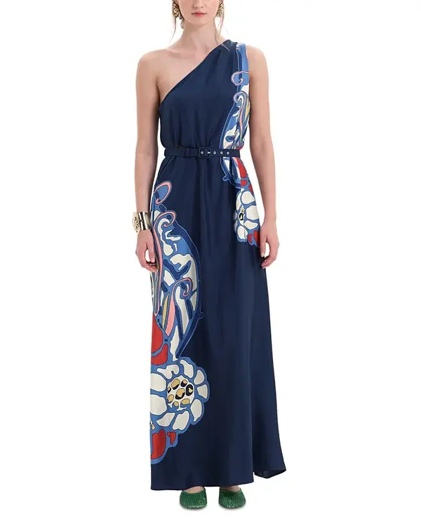 La DoubleJ Roy Silk Column Dress - Lemuria Placee