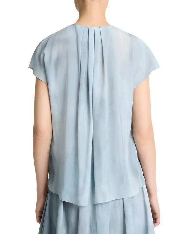 Vince Gathered Cap Sleeve Blouse