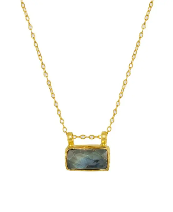 OTTOMAN HANDS Alessa Labradorite Pendant Necklace - Gold