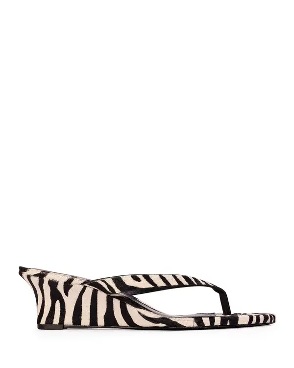 BLACK SUEDE STUDIO Easy 50 Wedge Sandals - Zebra