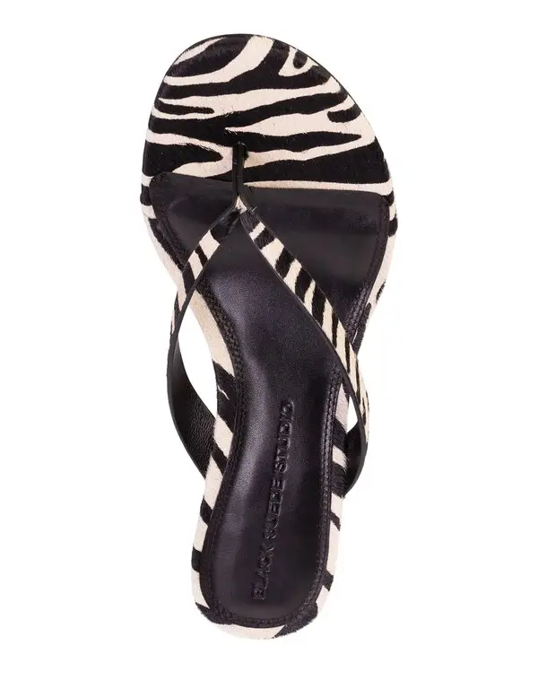 BLACK SUEDE STUDIO Easy 50 Wedge Sandals - Zebra